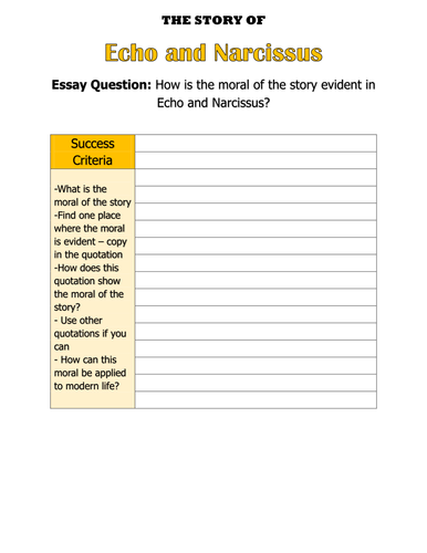 Greek Myths: Echo and Narcissus | Teaching Resources