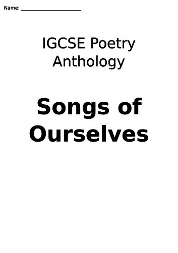 Poetry Anthology for CIE IGCSE Songs of Ourselves Volume 1, Part 5 ...