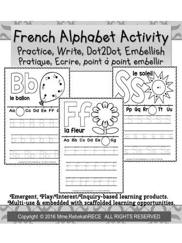 French Alphabet Recognition Literacy Activity Sheets Playdough ...