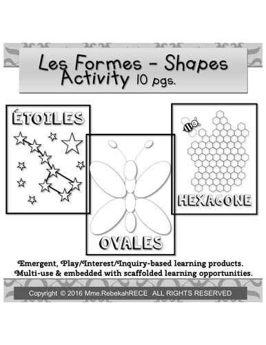 French Shapes Activity Les Formes for Playdough, Coloring, Sensory ...
