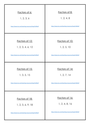Factors and Multiples Y5 Y6 | Teaching Resources