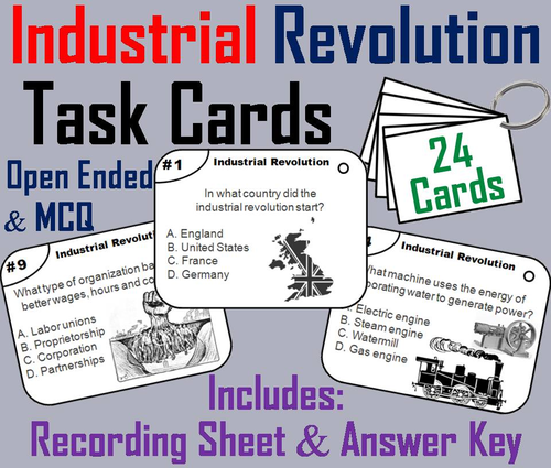 Industrial Revolution Task Cards | Teaching Resources