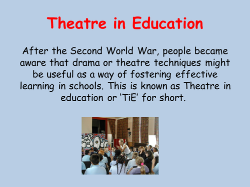 Theatre in Education Small Project | Teaching Resources