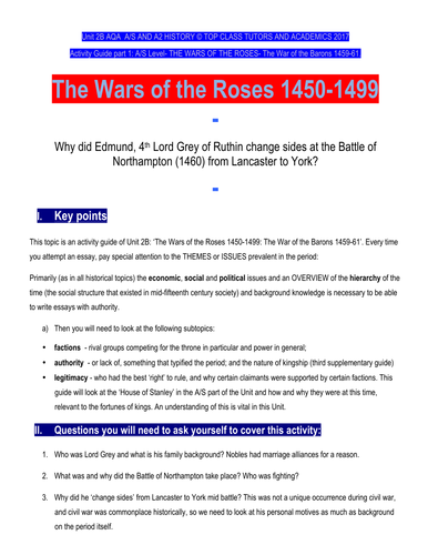 A LEVEL HISTORY THE WARS OF THE ROSES- Edmund, Lord of Ruthin and the ...