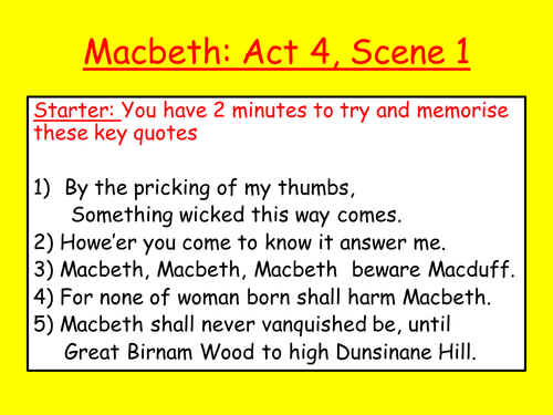Act 4, Scene 1 Macbeth's visions | Teaching Resources