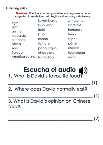 KS3/4 Spanish - Listening skills - How do I listen? | Teaching Resources