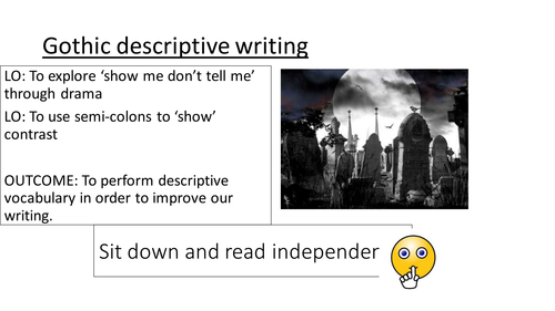 Gothic Writing - Semi-colons and 'show' don't tell. | Teaching Resources