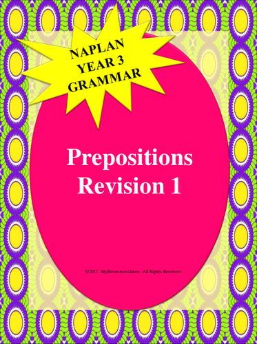 NAPLAN: Year 3 Prepositions Bundle | Teaching Resources