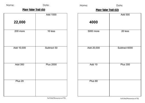 Place Value Activity 5 Digit Numbers | Teaching Resources