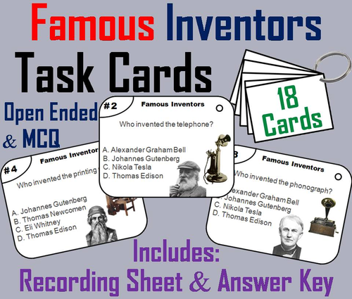 Inventors and Inventions Task Cards and Activities Bundle | Teaching ...
