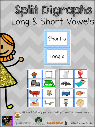 Split Digraphs - Magic E - Long & Short Vowel Sort - English Activity ...