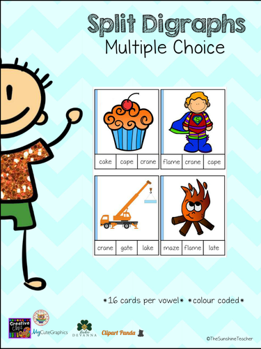 Split Digraphs - Magic E - Multiple Choice - English Activity - Phonics ...