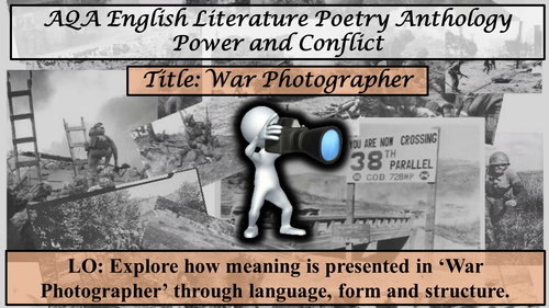 AQA Poetry War Photographer | Teaching Resources