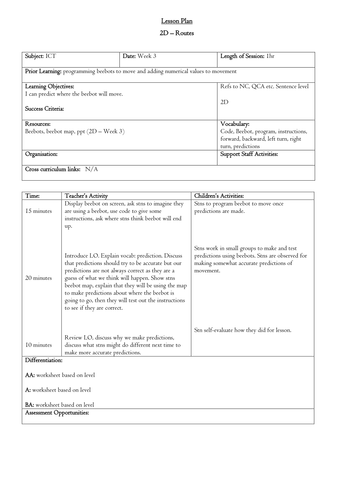 Computing (Year 2) – Code using Beebots (6 lessons plans, worksheets ...