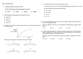 Physics A level Electricity Multiple Choice Questions OCR | Teaching Resources