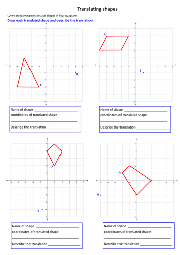 Translating shapes Ks2 KS3 | Teaching Resources