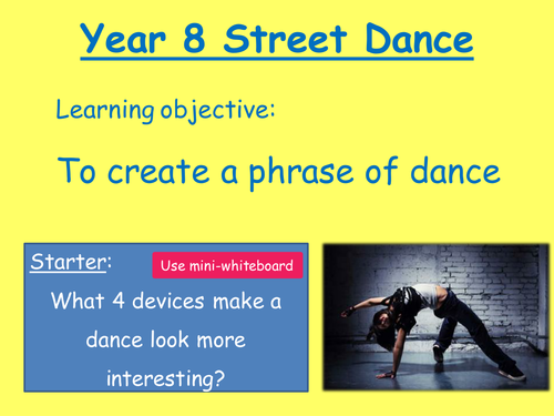Street Dance Lesson Plans and Resources | Teaching Resources