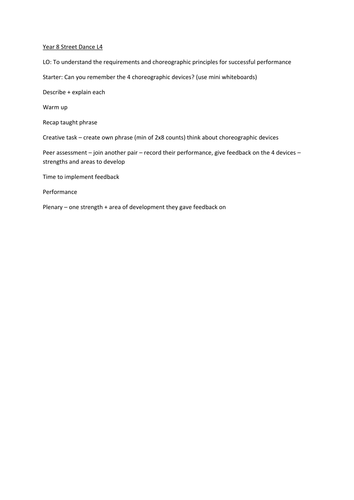 Street Dance Lesson Plans and Resources | Teaching Resources