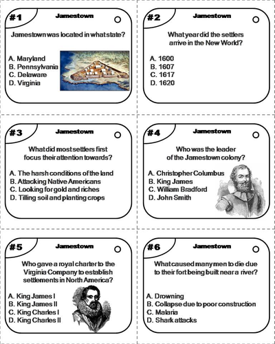 Jamestown Task Cards | Teaching Resources