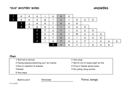 Suffix word work: OUS | Teaching Resources