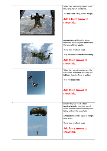 Terminal velocity GCSE worksheets | Teaching Resources