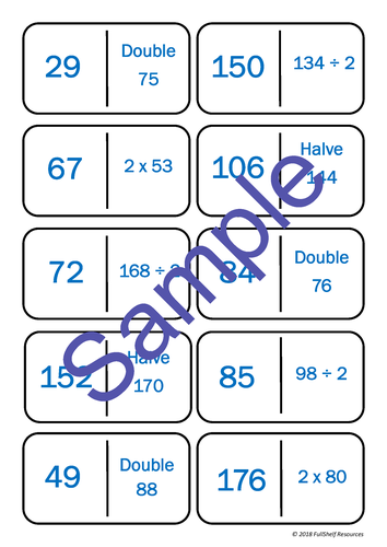 Doubles / Halves Activities 2 / 3 Digits | Teaching Resources