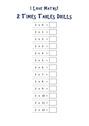 2 Times Tables Drills | Teaching Resources