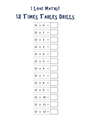 12-times-tables-drills-teaching-resources
