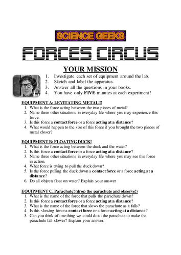 PHYSICS FORCES INVESTIGATION CIRCUS! | Teaching Resources