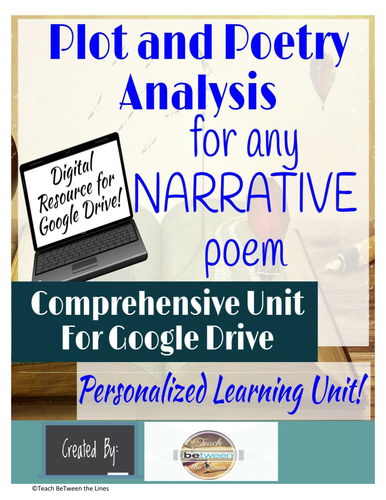 Poetry Analysis for any Narrative Poem Digital or Printable Unit ...