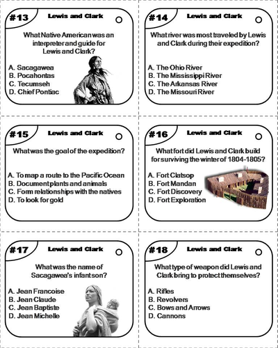 Lewis and Clark Task Cards | Teaching Resources