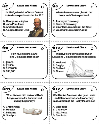 Lewis and Clark Task Cards | Teaching Resources