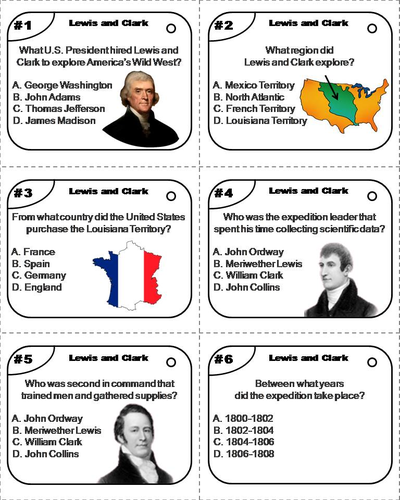 Lewis and Clark Task Cards | Teaching Resources