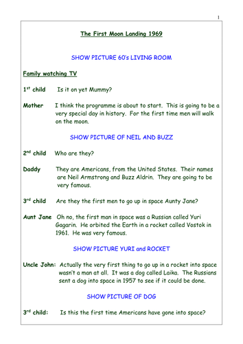 Space - The First Man on The Moon: Class Assembly (30+ Parts ...