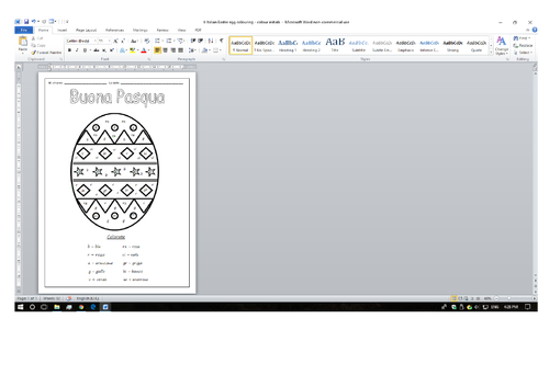 ITALIAN - Easter - Colour by numbers - Worksheets | Teaching Resources