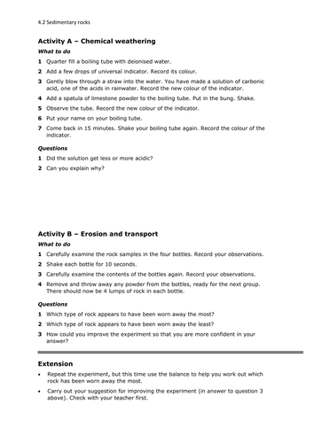 KS3 Science: Sedimentary rocks | Teaching Resources