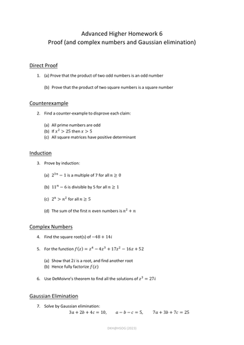 Advanced Higher Maths Proof Teaching Resources