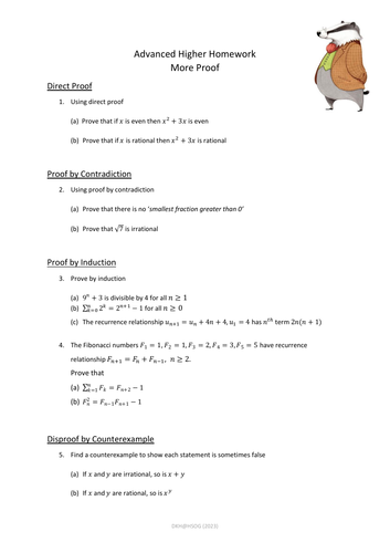 Advanced Higher Maths - Proof | Teaching Resources