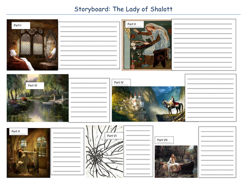 The Lady of Shalott Storyboard | Teaching Resources