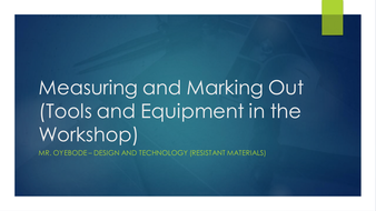 Measuring and Marking out Timber, Metal and Plastic | Teaching Resources