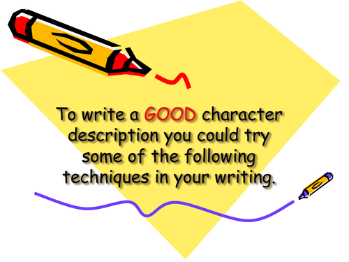 Writing Character Descriptions: A Presentation | Teaching Resources