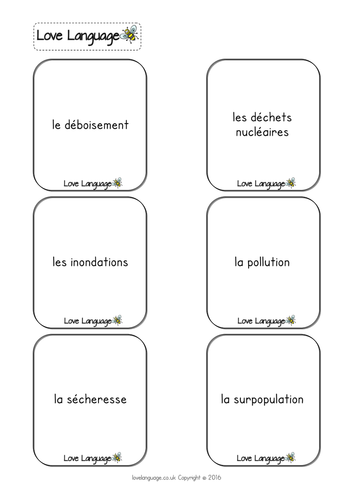 French environmental issues - activity pack - spinners, sentence ...