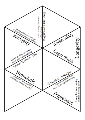 GCSE PE Edexcel 9-1 Health, fitness & well-being Tarsia Triangle puzzle ...