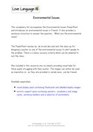 French environmental issues - PowerPoint, vocabulary and images for ...