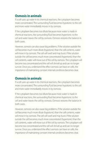 B1.7 Osmosis | Teaching Resources