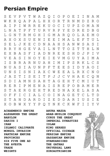 Persian Empire Word Search | Teaching Resources