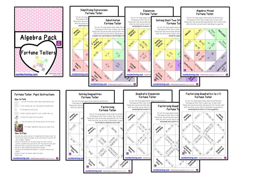 Algebra Fortune Teller Activities | Teaching Resources
