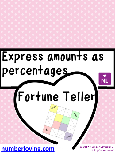 Express an Amount as Percentage of Another Fortune Teller | Teaching ...