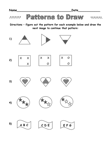 Patterns to Draw #1 and #2 (Elem and Middle Both Sets) | Teaching Resources