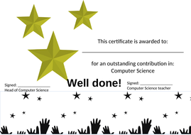 Computer Science success certificate | Teaching Resources